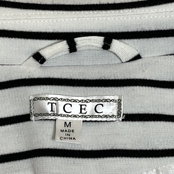 TCEC | Jackets & Coats | T C E C Womens Blazer Black White Stripes In ...